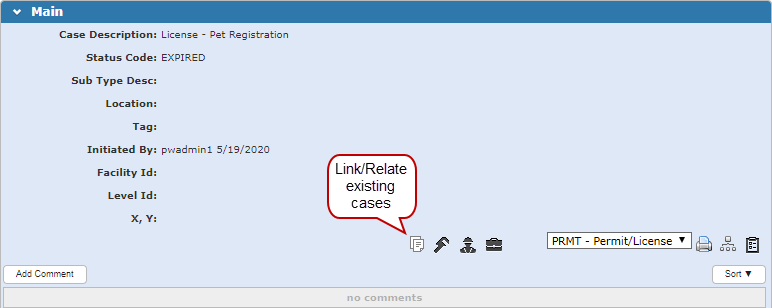 Link To Existing Cases